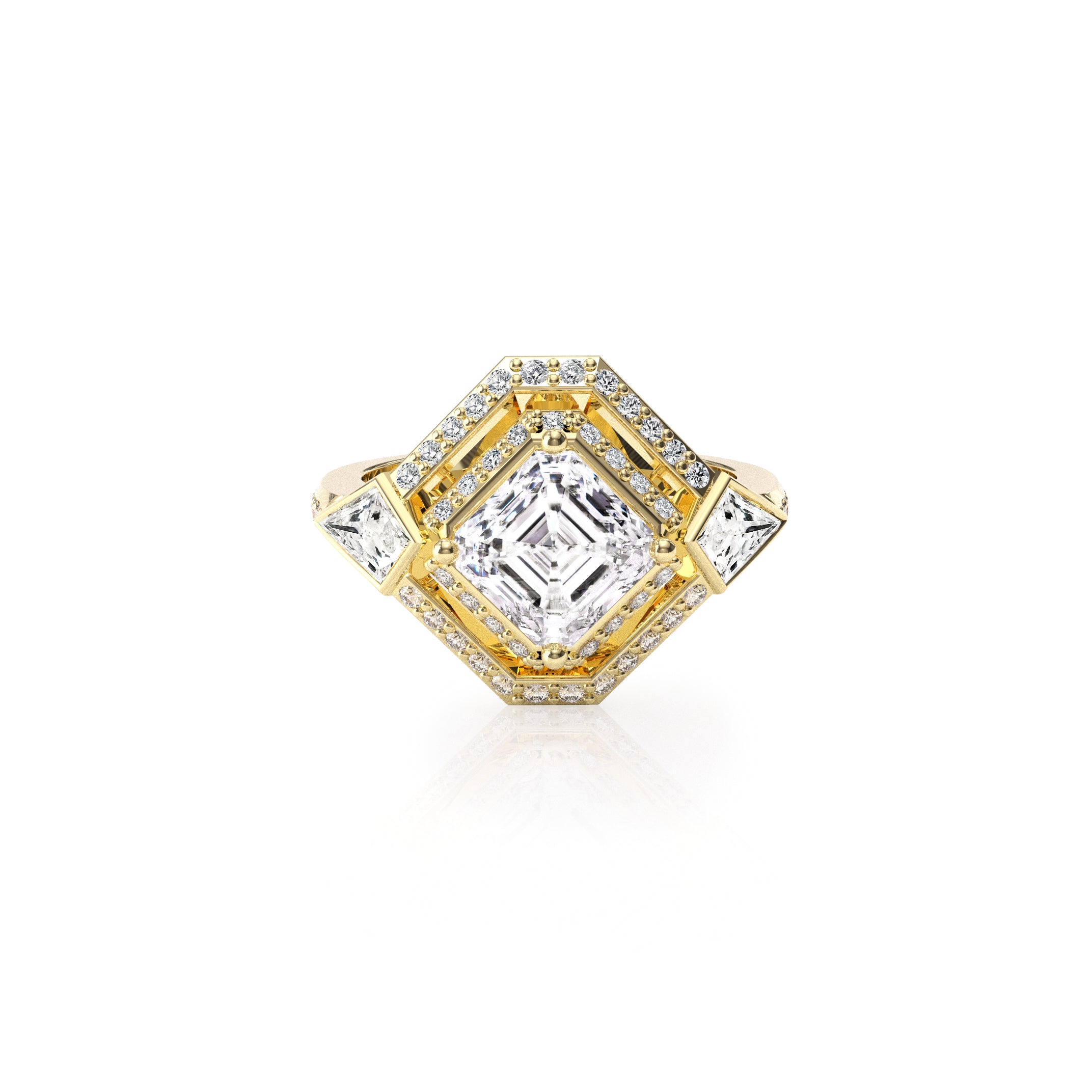 Deco Centennial Gilded Diamond Ring – B.P. de Silva Jewellers